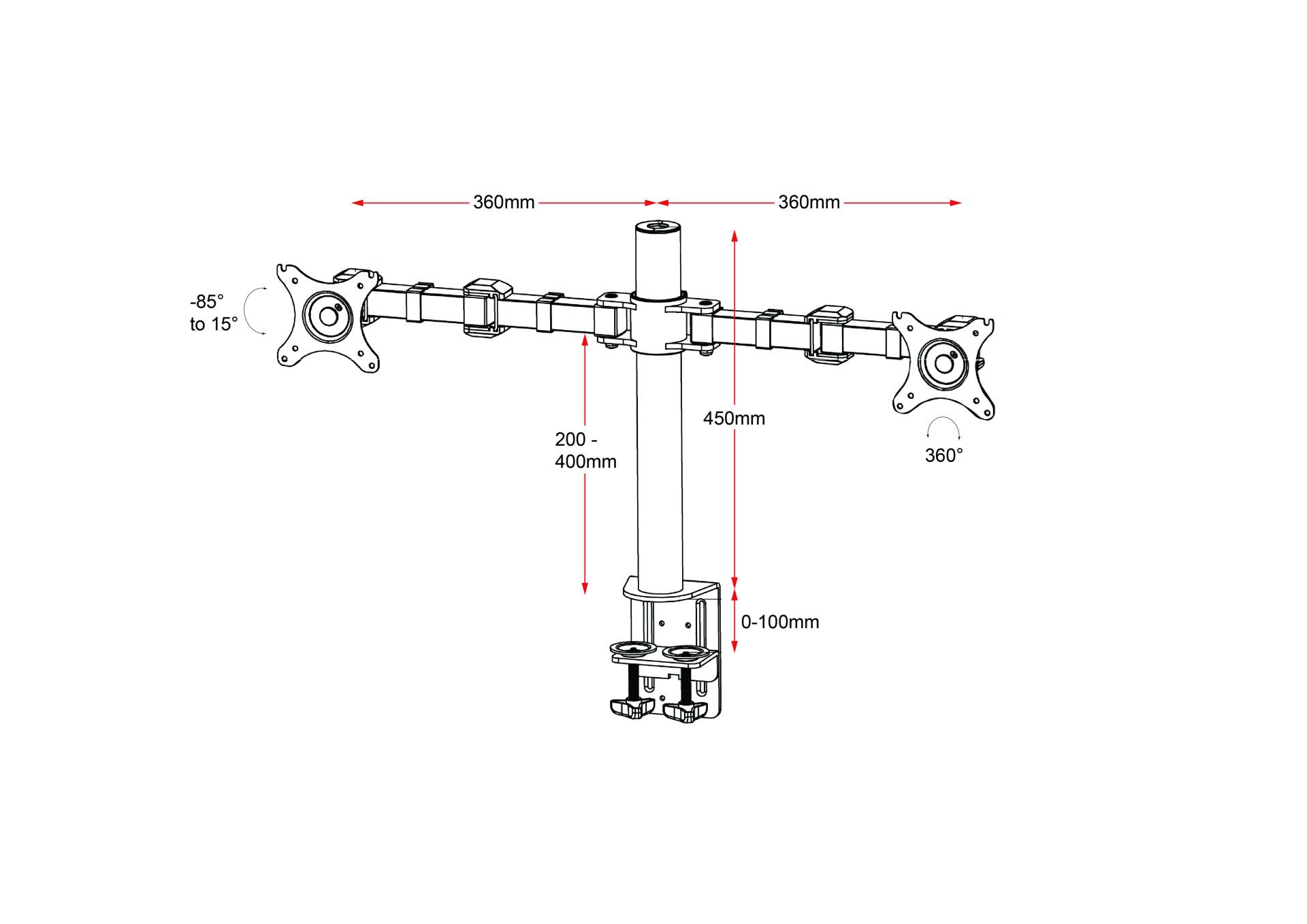 Revolve Pole Mounted Dual Monitor Arm | Rapidline