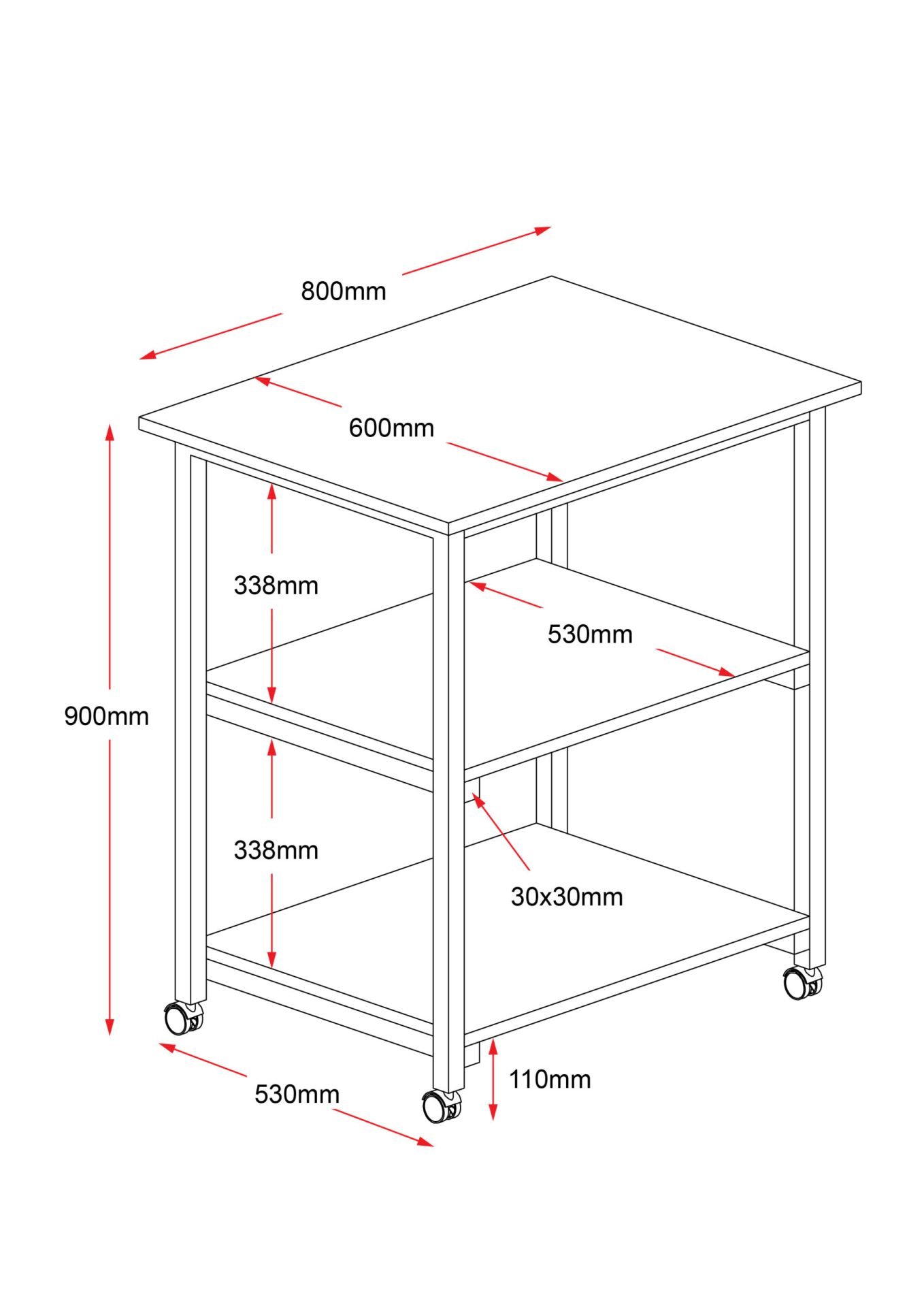 Rapid Worker 3 Tier Trolley | Rapidline